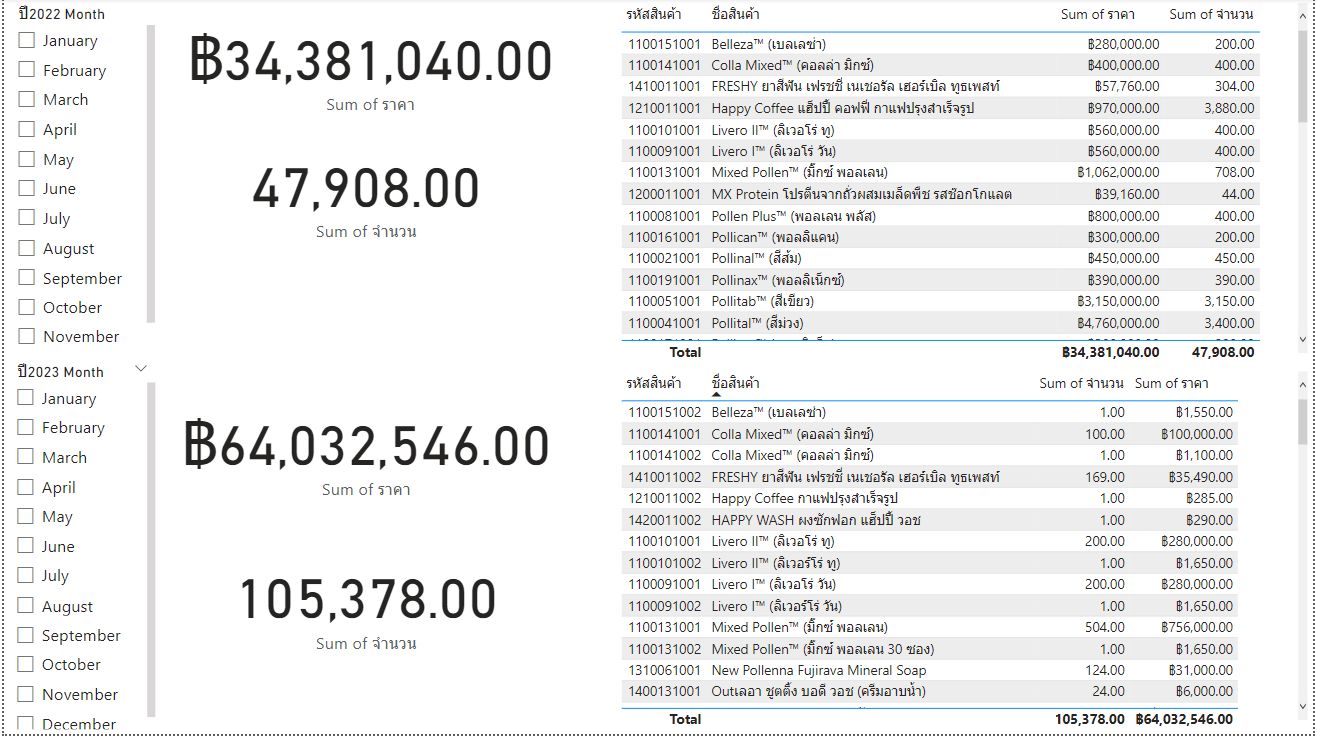 ผลงาน Data Analysis: Excel, Power BI